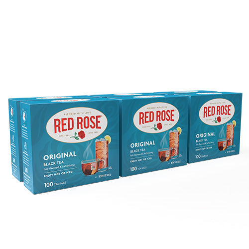 Red Rose Original Black Tea | 100 Black Tea Bags 6 Case Pack – Red Rose Tea