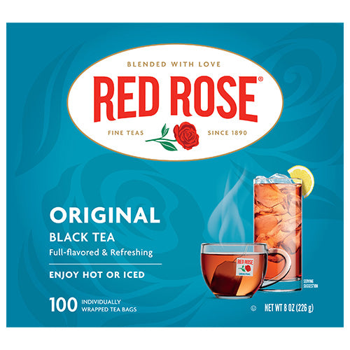 Red Rose Original Black Tea | 100 Black Tea Bags - Envelope | Red Rose Tea